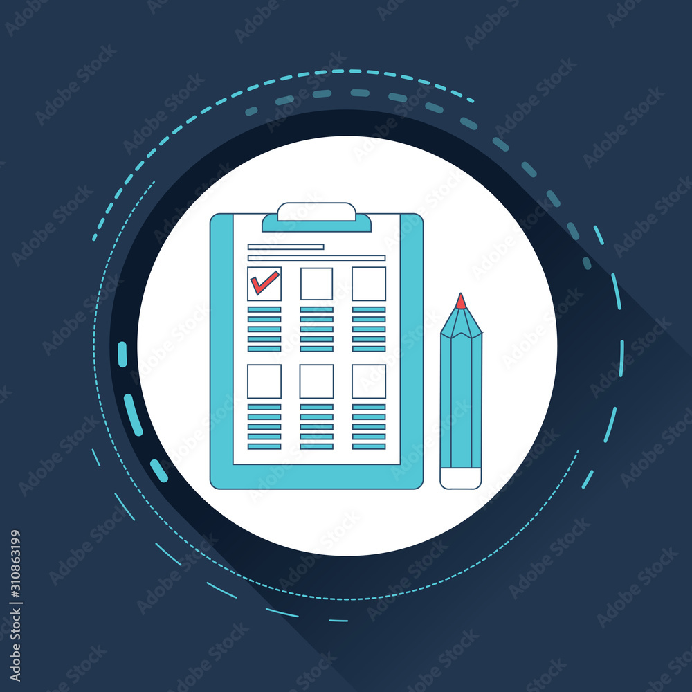 New Checklist flat icon. Document with green ticks check marks ...