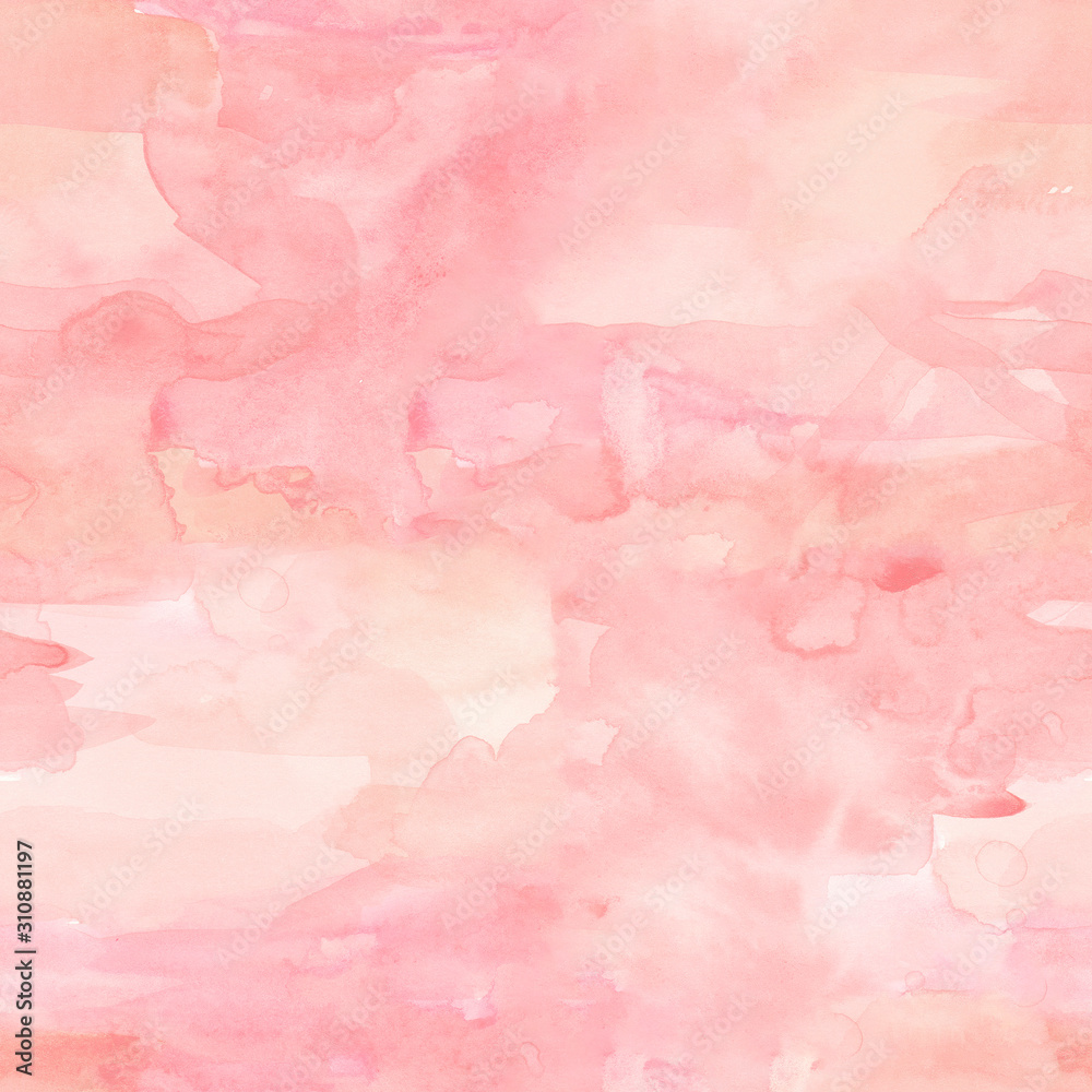 Blush pink watercolor seamless pattern Abstract background Soft paint ...