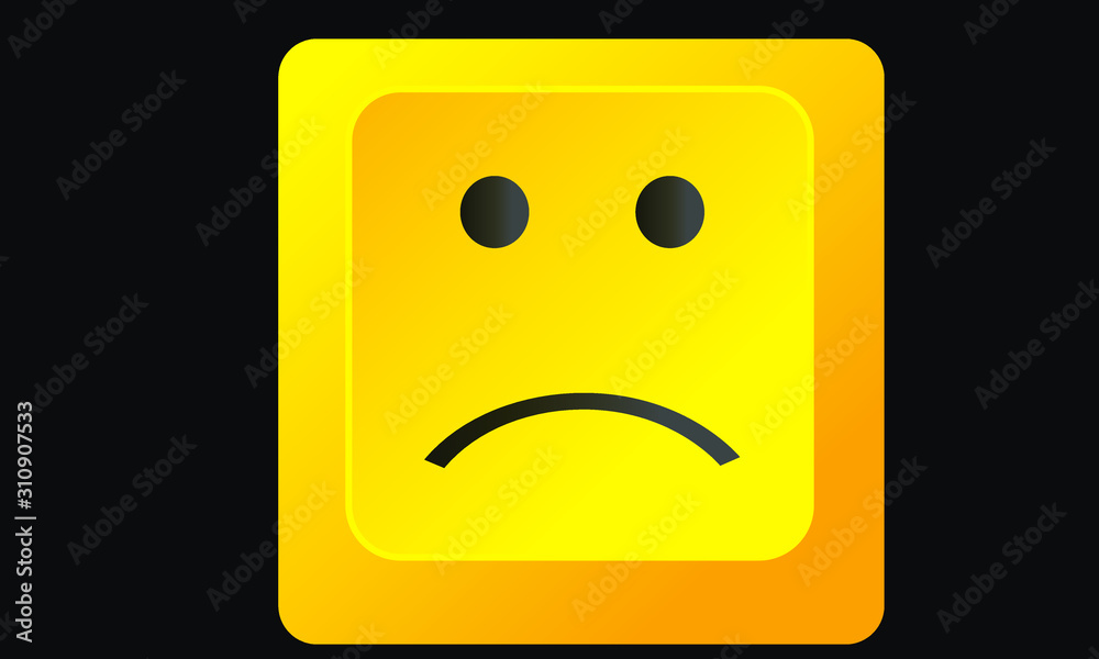 yellow sad smiley keyboard letter keyboard button, gelber traurig ...