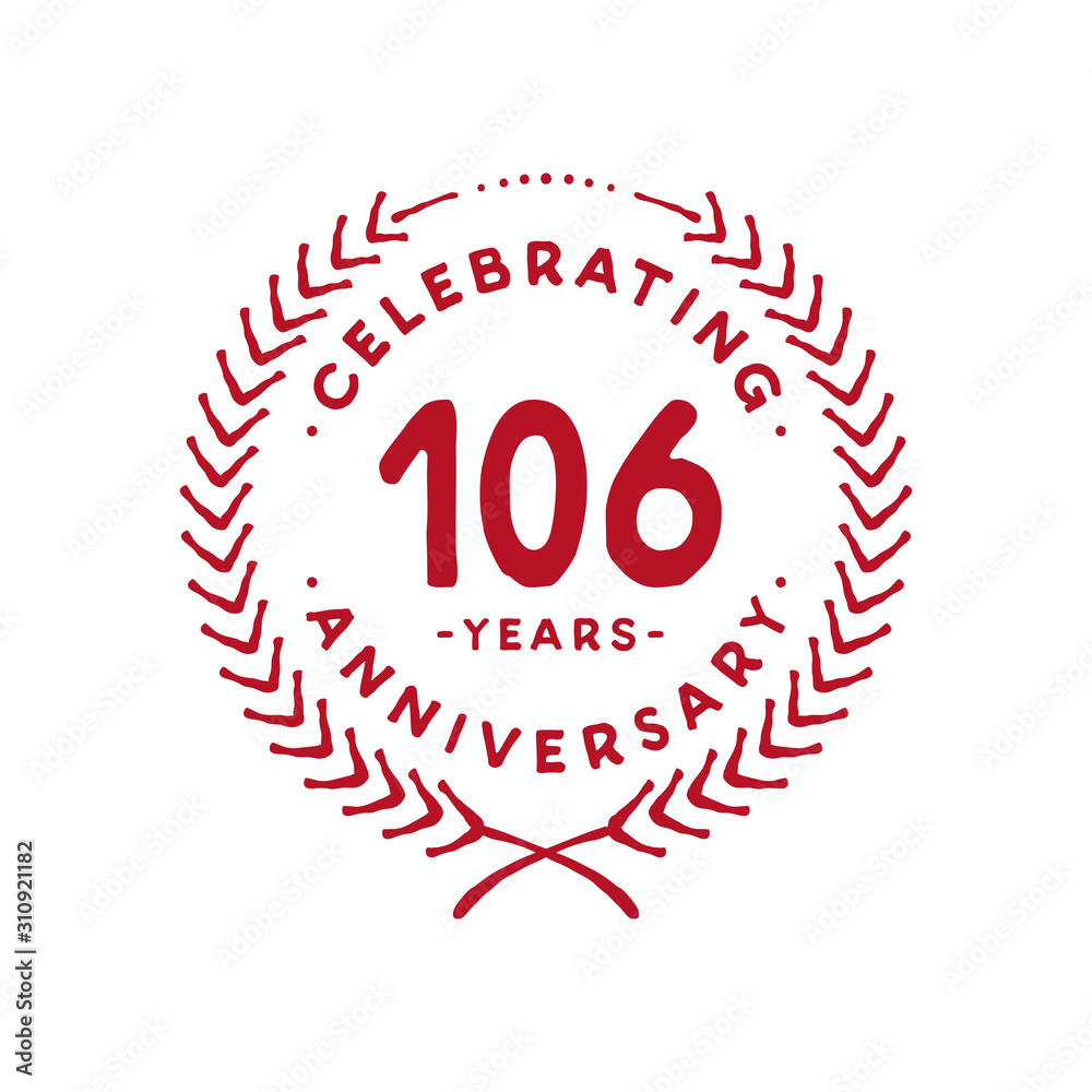 106 years design template. 106th logo. Vector and illustration. Stock ...