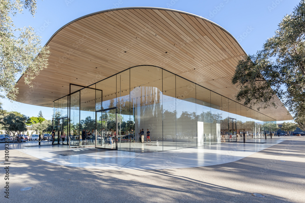 Cupertino, California, USA - March 28, 2018: Exterior view of Apple ...