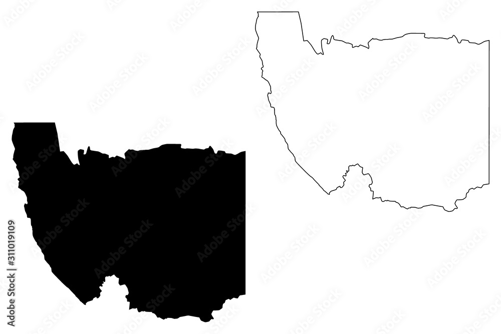 Karas Region (Regions of Namibia, Republic of Namibia) map vector ...