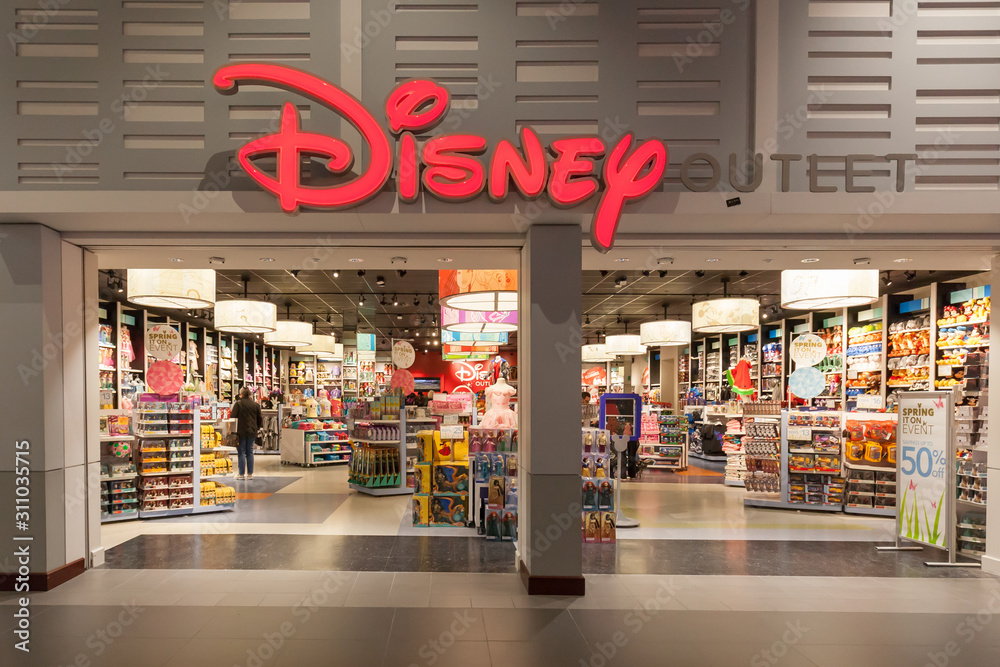 Toronto, Canada - March 17, 2018: Disney store front at Vaughan Mills ...