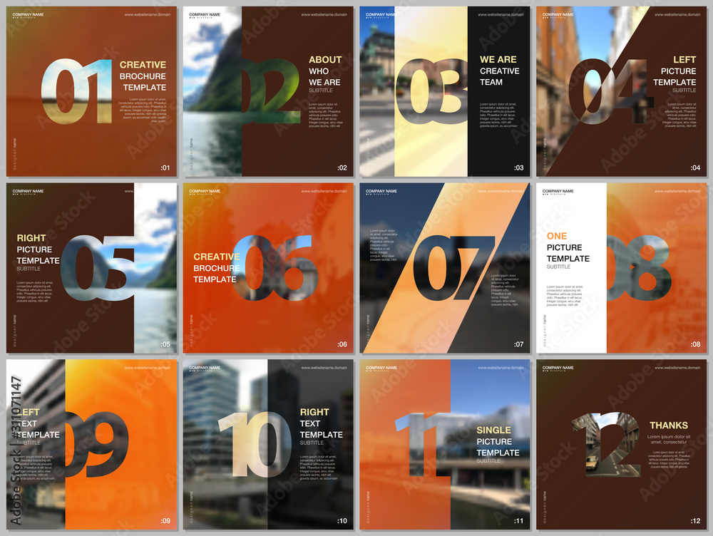 Minimal brochure templates with numbers. Easy to edit and customize ...
