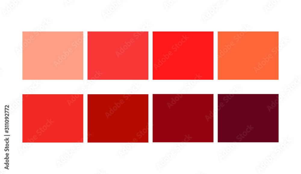 Red Tone Color Shade and Ligths palette for cartoon design. Template to ...