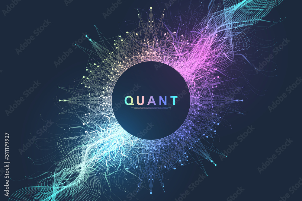 Abstract fiction vector illustration quantum computer technology ...