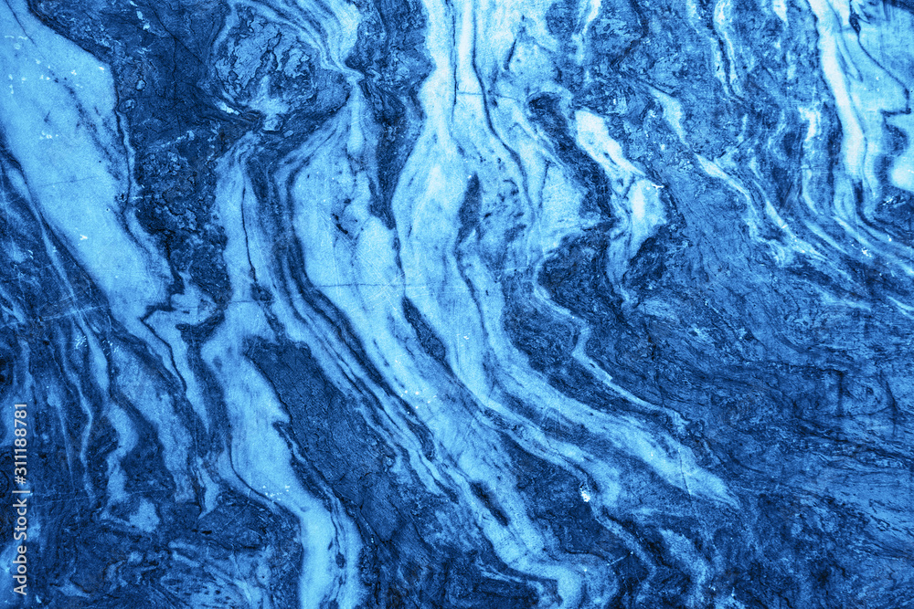 Curly pattern on marble stone for background trend color classic blue ...