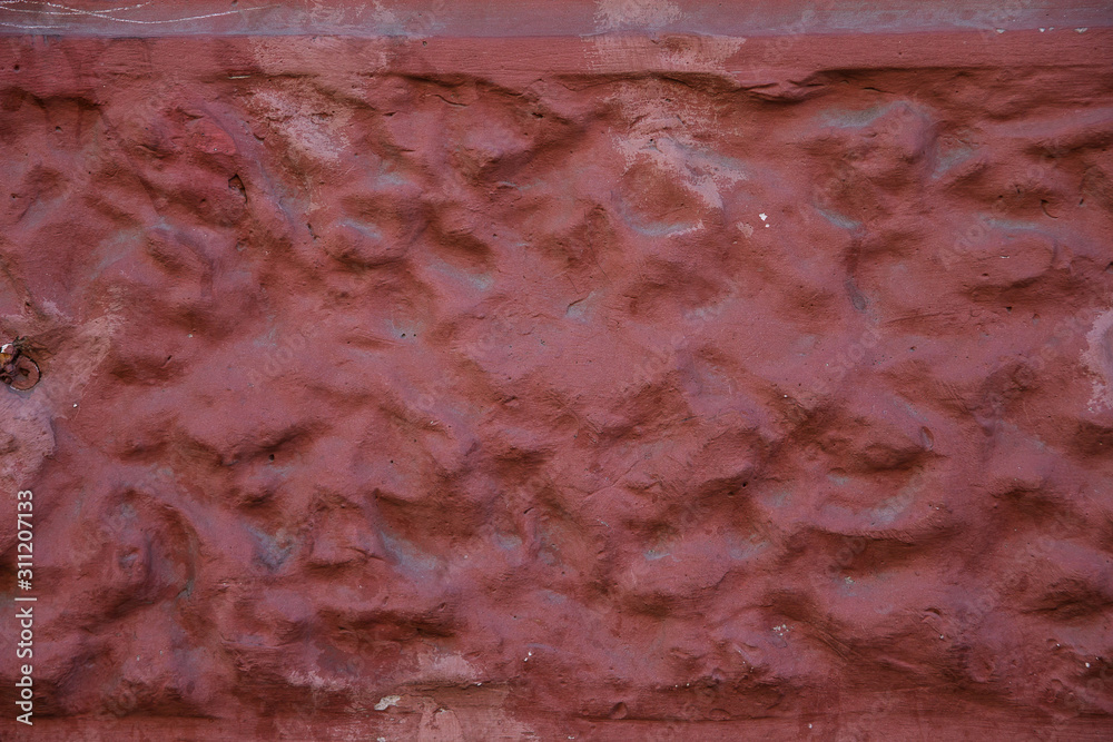 dusty old relief wall of red color Stock Photo | Adobe Stock