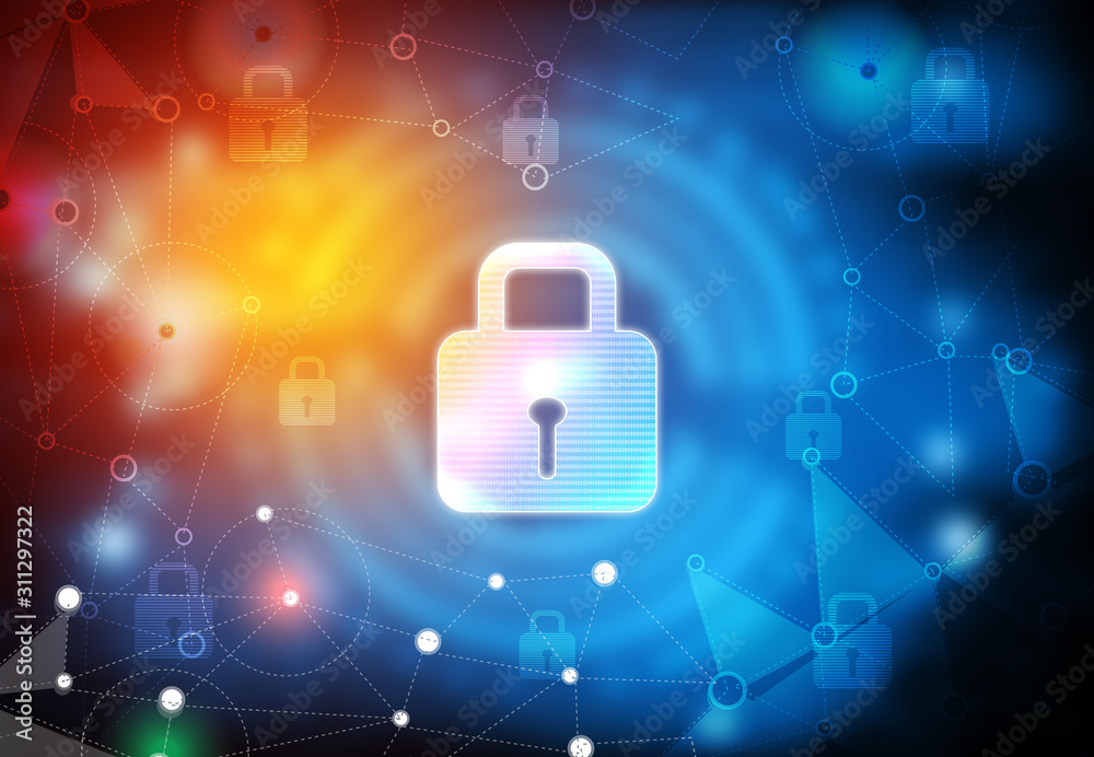 Background image of Internet security. Closed Padlock in Digital tech ...