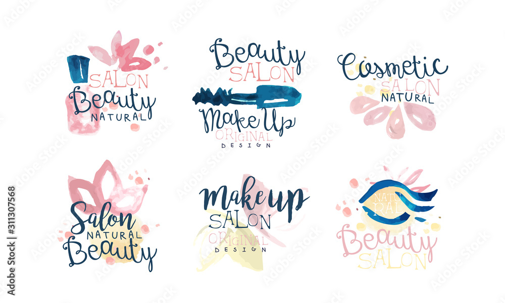 Beauty Salon Logo or Labels Design Vector Set Stock Vector | Adobe Stock