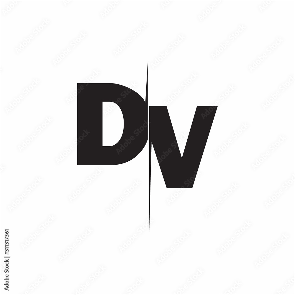 DV Logo Letters white background Stock Vector | Adobe Stock