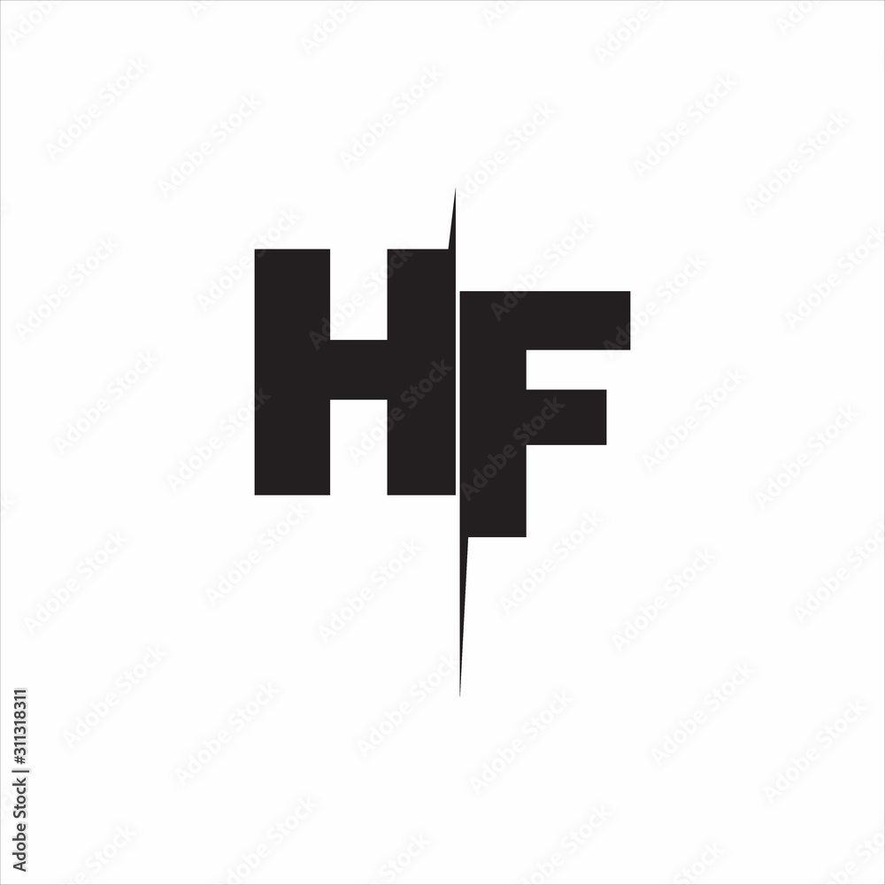 HF Logo Letters white background Stock Vector | Adobe Stock