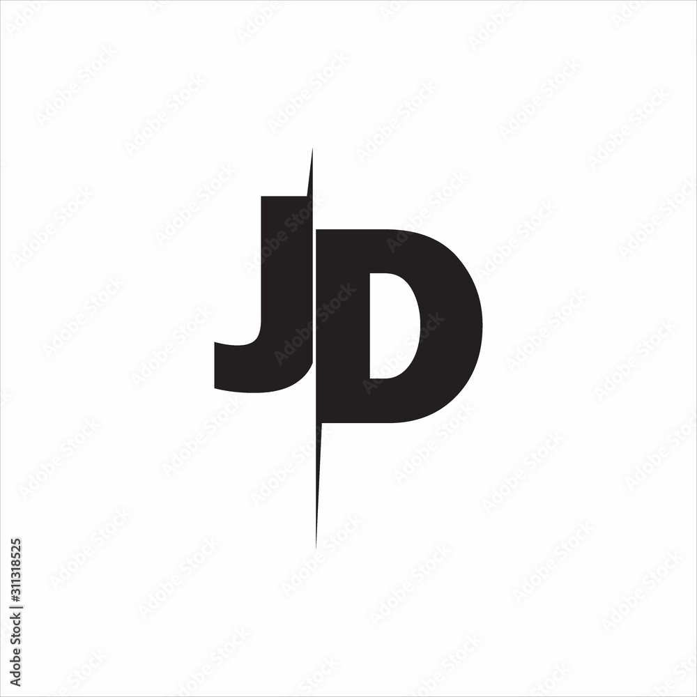 JD Logo Letters white background Stock Vector | Adobe Stock