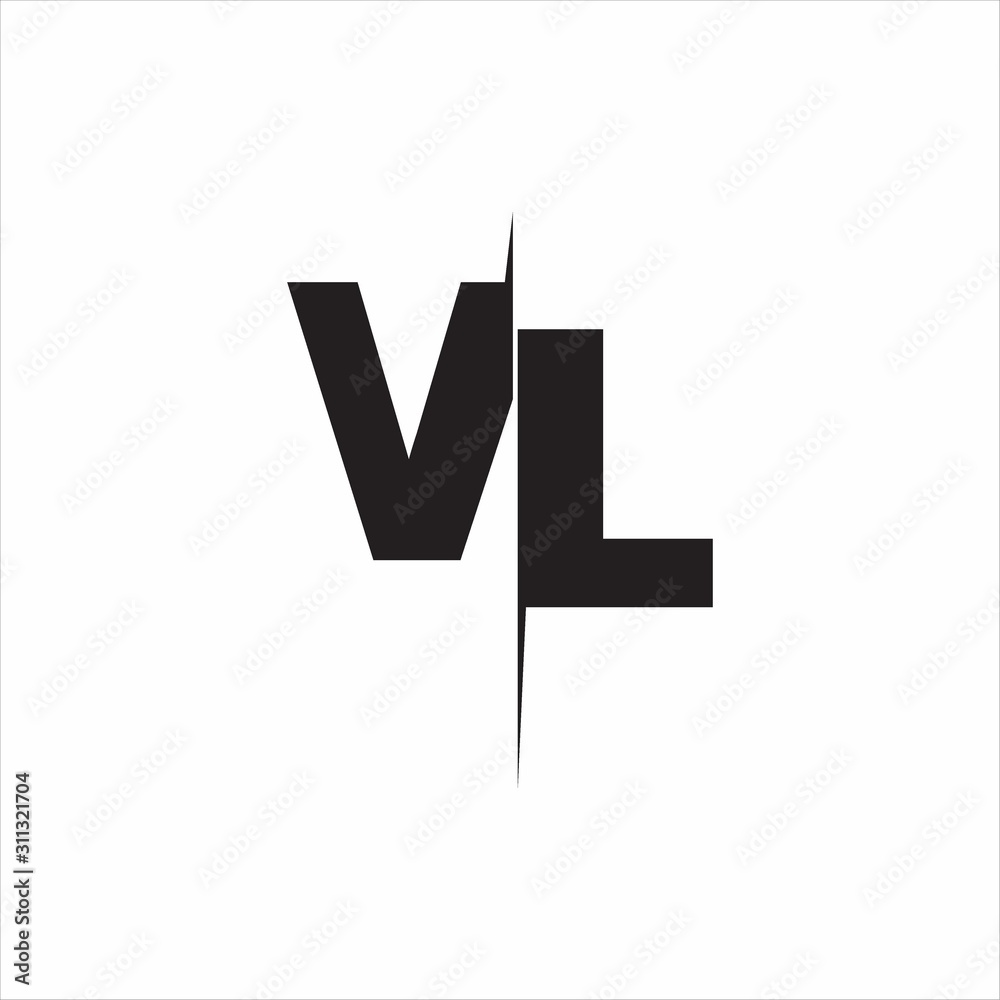 VL Logo Letters white background Stock Vector | Adobe Stock
