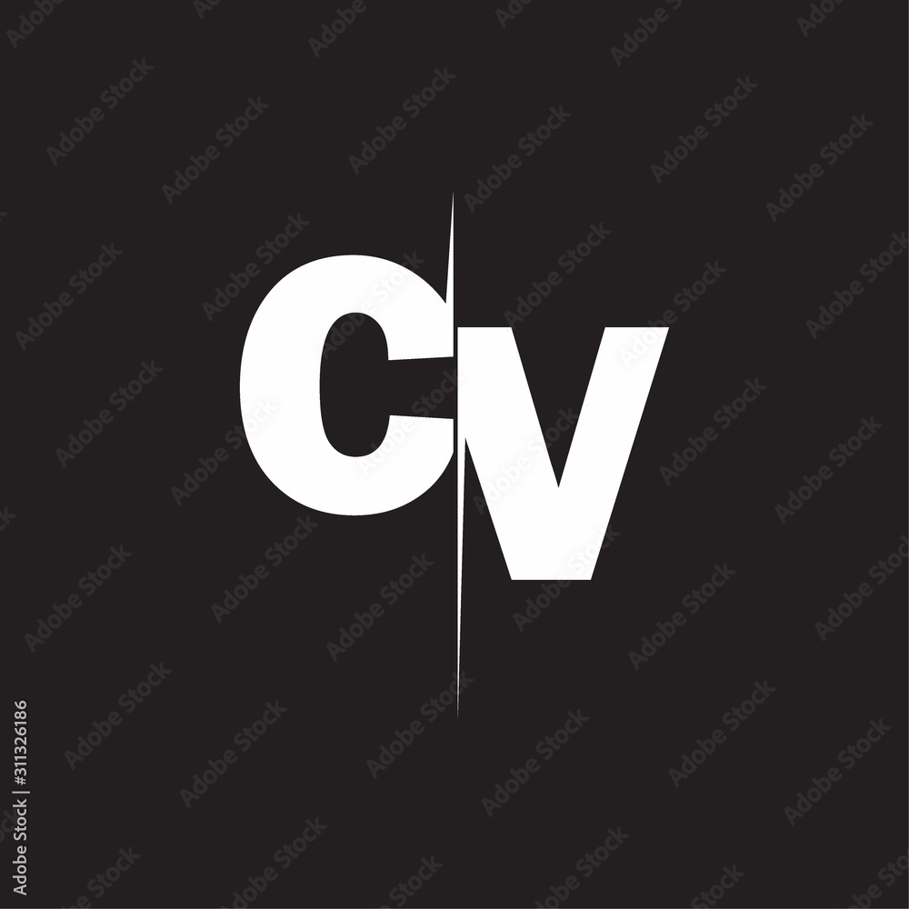 CV Logo Letters black background Stock Vector | Adobe Stock