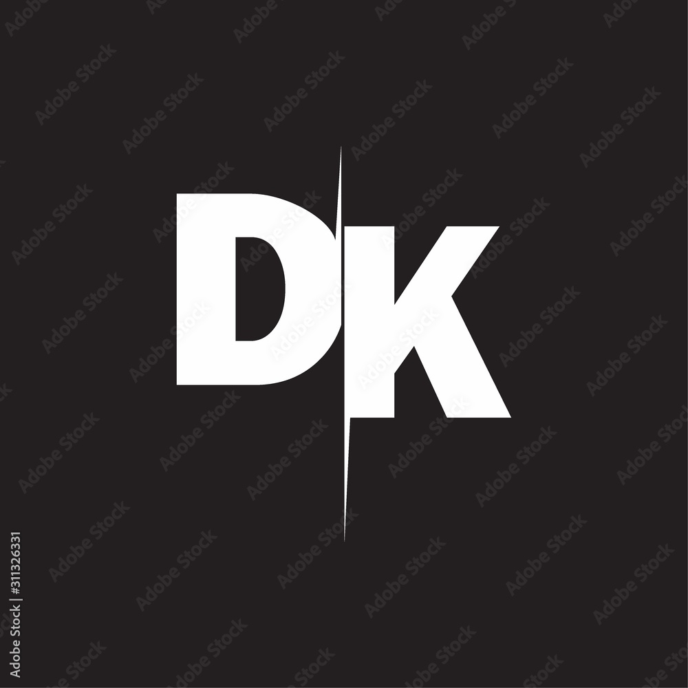 DK Logo Letters black background Stock Vector | Adobe Stock