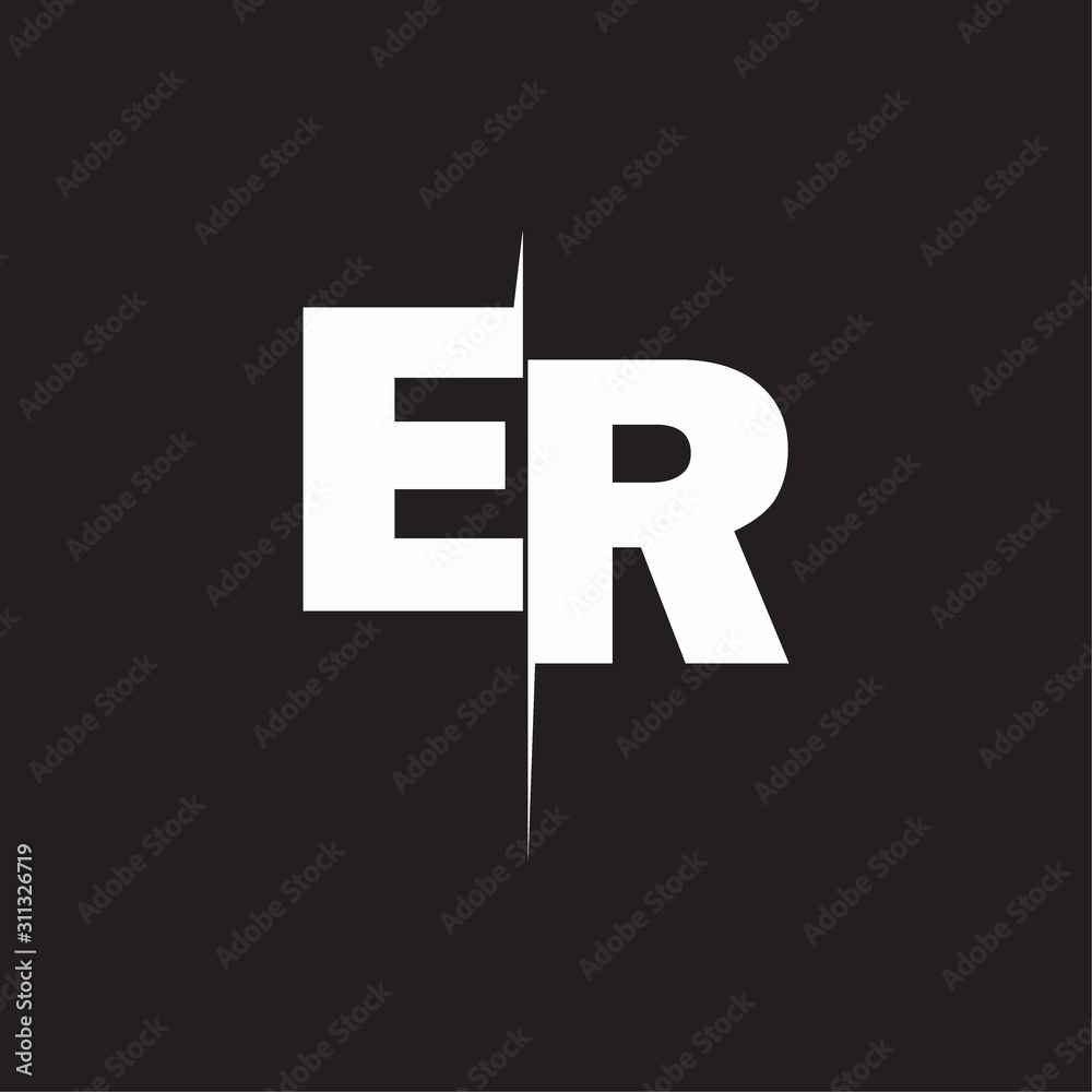 ER Logo Letters black background Stock Vector | Adobe Stock