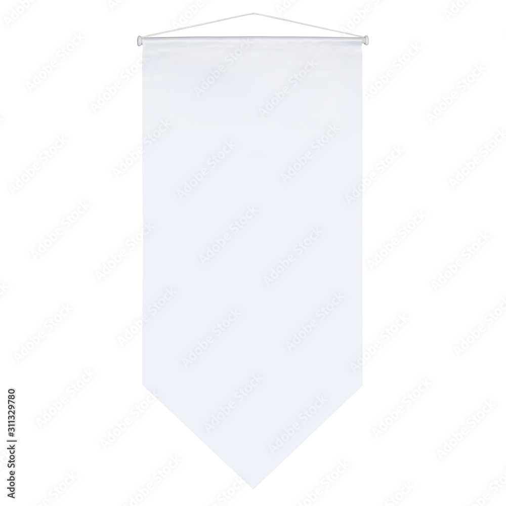 Beyaz arka plan şablonu beyaz boş gerçekçi flama. Bayraklar sembolü ...