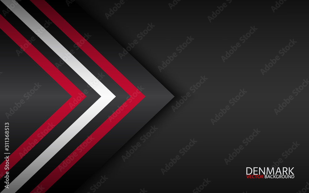 Modern vector colorful arrows with Danish colors and grey free space ...