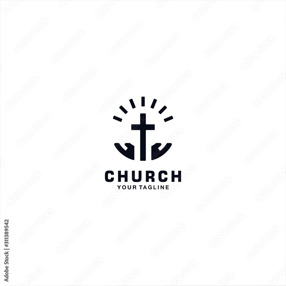 Church logo design template inspiration Stock Vector | Adobe Stock
