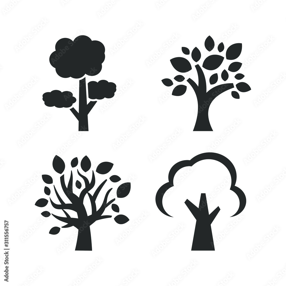 Tree icon template color editable. Tree symbol vector sign isolated on ...