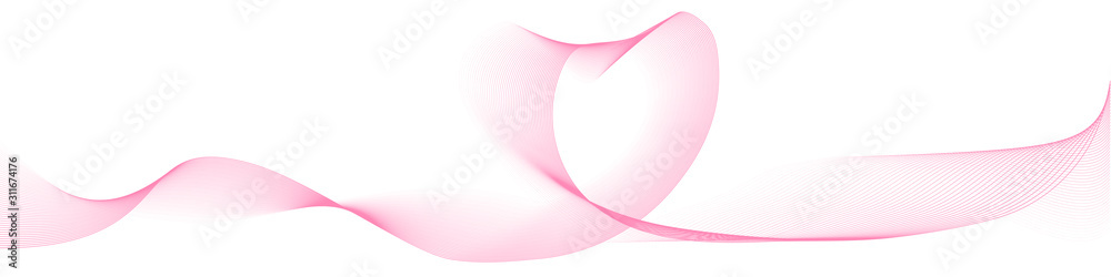 Abstract pink wave lines on white background for valentine and girl ...