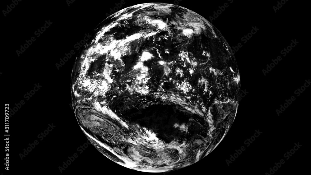 Beautiful rotating Earth Clouds surface.Close up View angle from World ...