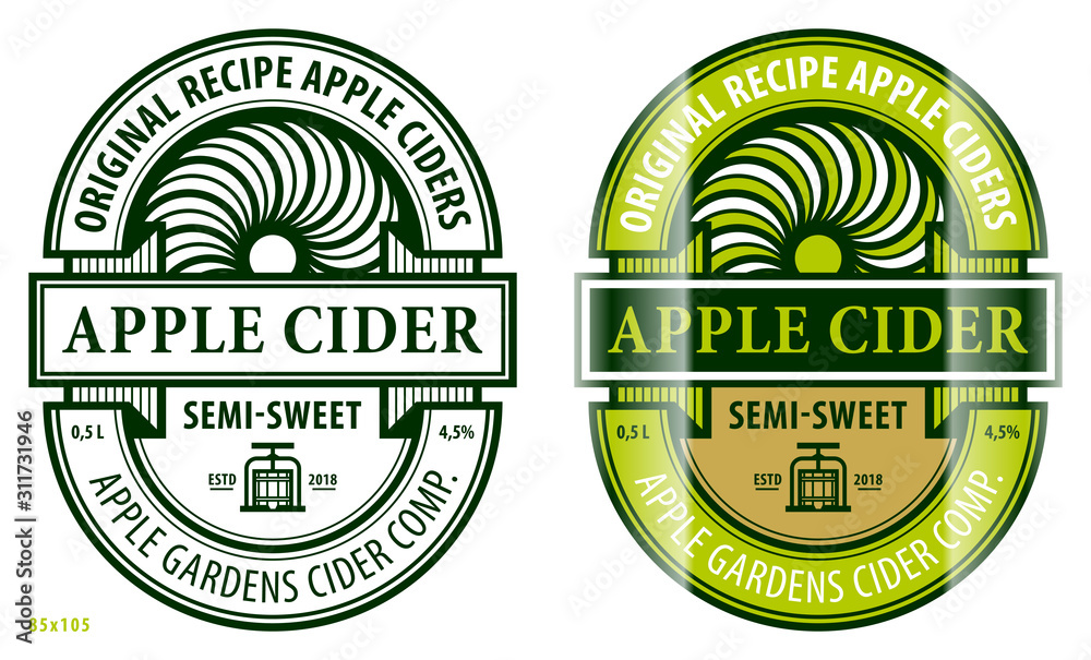 Apple cider label template Stock Vector | Adobe Stock