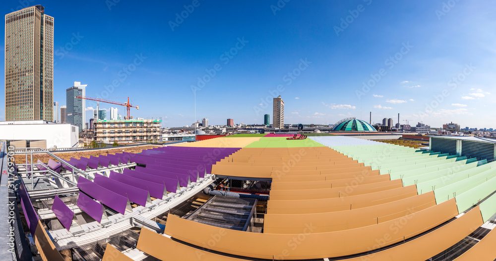 skyline of Frankfurt at the new skyline plaza area next to Frankfurt ...