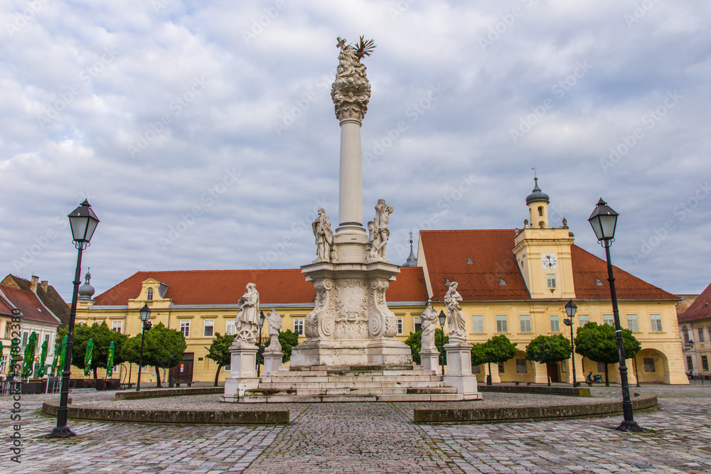 Osijek / Croatia: 10th May 2019: Holy trinity square in medieval ...