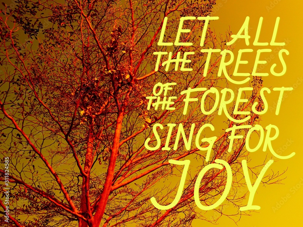 Let all the trees of the forest sing for joy - Bible verses about ...