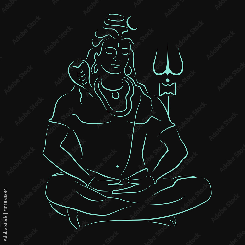 Lord Shiva, Hindu God, Vector Illustration, ESP. Stock Vector | Adobe Stock
