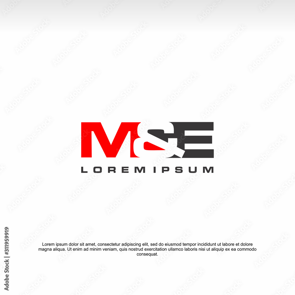 Initial letter logo, M&E Logo, template logo Stock Vector | Adobe Stock
