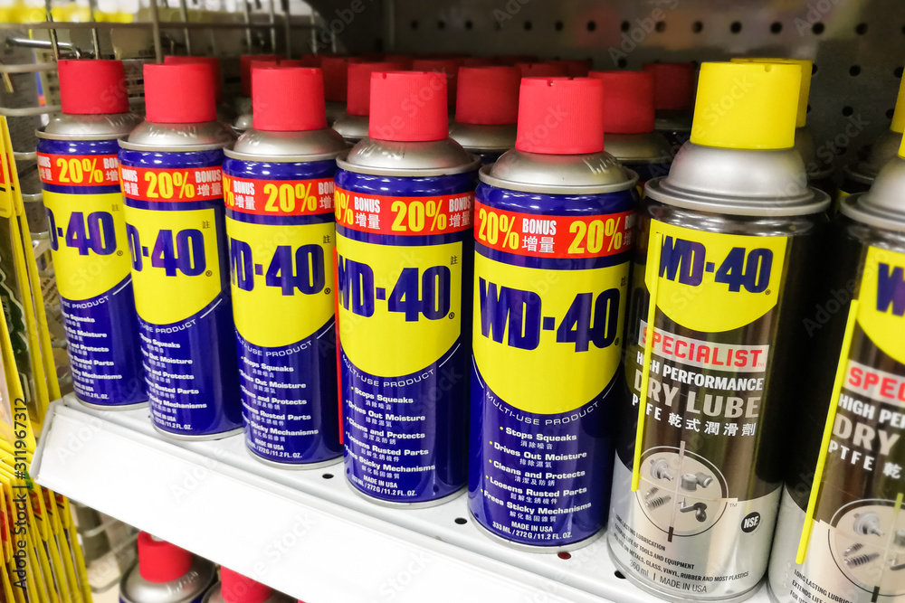 Stock-Foto „WD-40 is the trademark name of the penetrating oil and ...