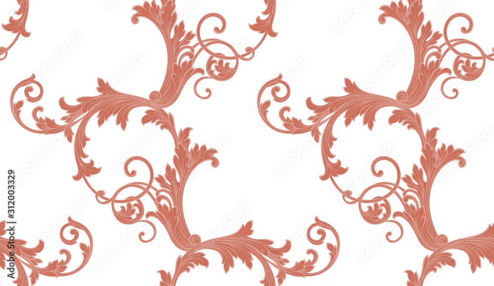 Exquisite baroque design, rococo design, suitable for textile clothing ...