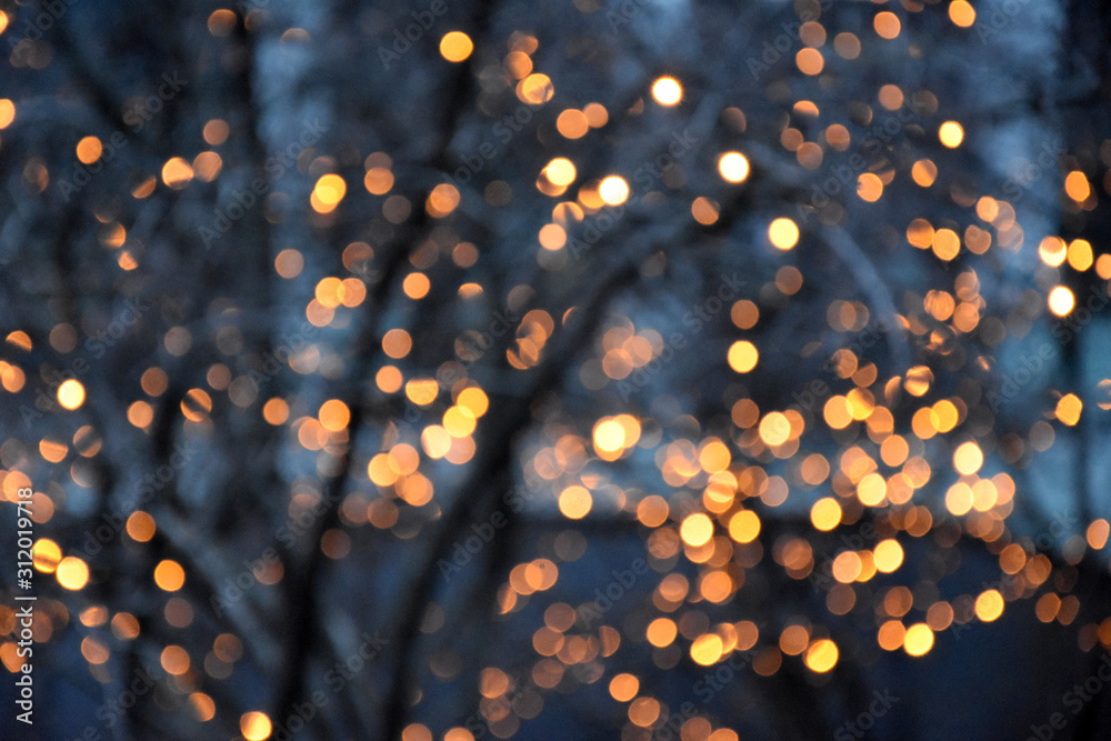 Gold Blurred Christmas Lights