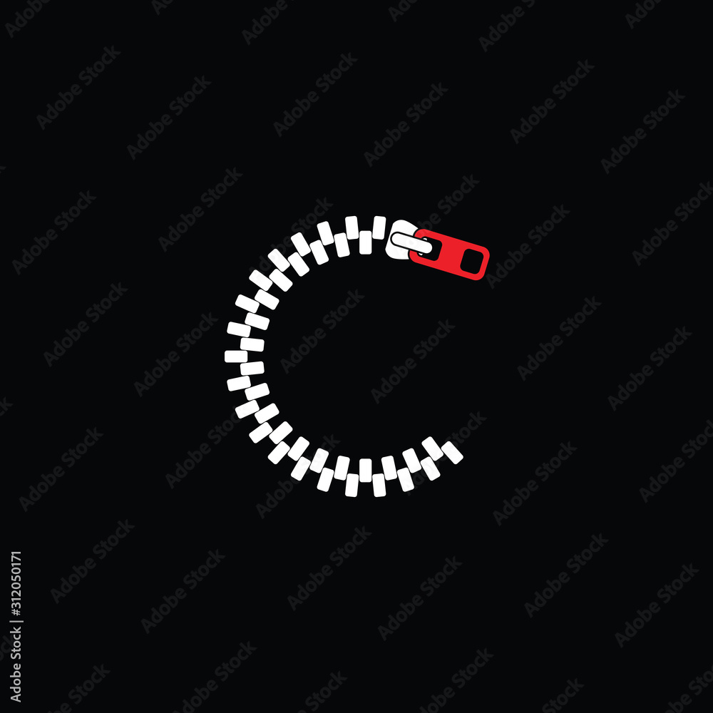 Vector illustration of ring-shaped zipper Stock Vector | Adobe Stock