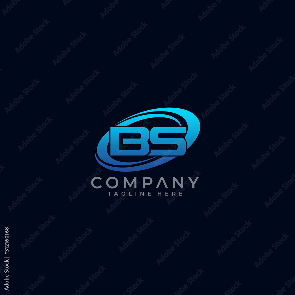 Letter BS Circle Swoosh Logo Design Vector Stock Vector | Adobe Stock