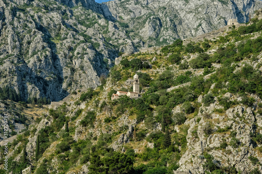 Our Lady of Remedy church and walls of ancient town around St John Fort ...