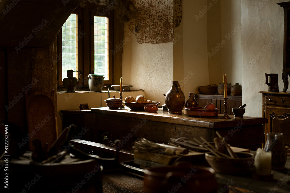 Vianden, Luxembourg: Interior stays of the medieval castle of Vianden ...