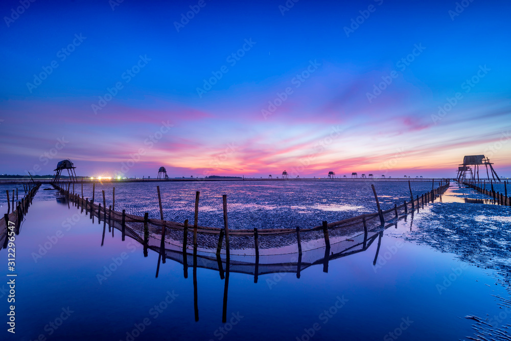 Morning in the Dong Chau Beach, Tien hai district, Thai Binh province ...
