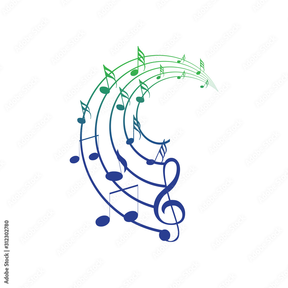 Music note symbols logo and icons template Stock Vector | Adobe Stock