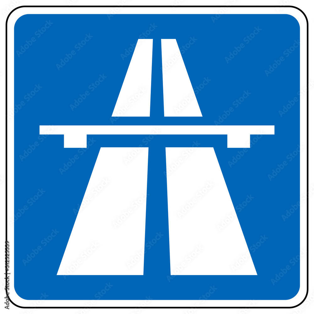 gz643 GrafikZeichnung - german, autobahn, traffic sign. highway ...