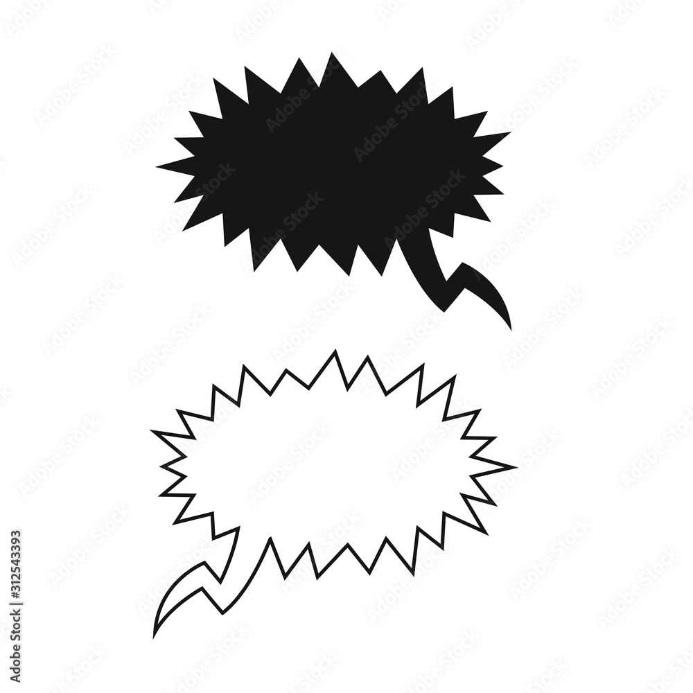 Cartoon zig zag angry speech bubble vector Stock Vector | Adobe Stock