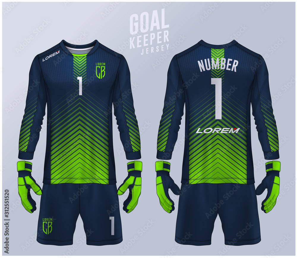 Goalkeeper jersey,t-shirt sport design template, Long sleeve soccer ...