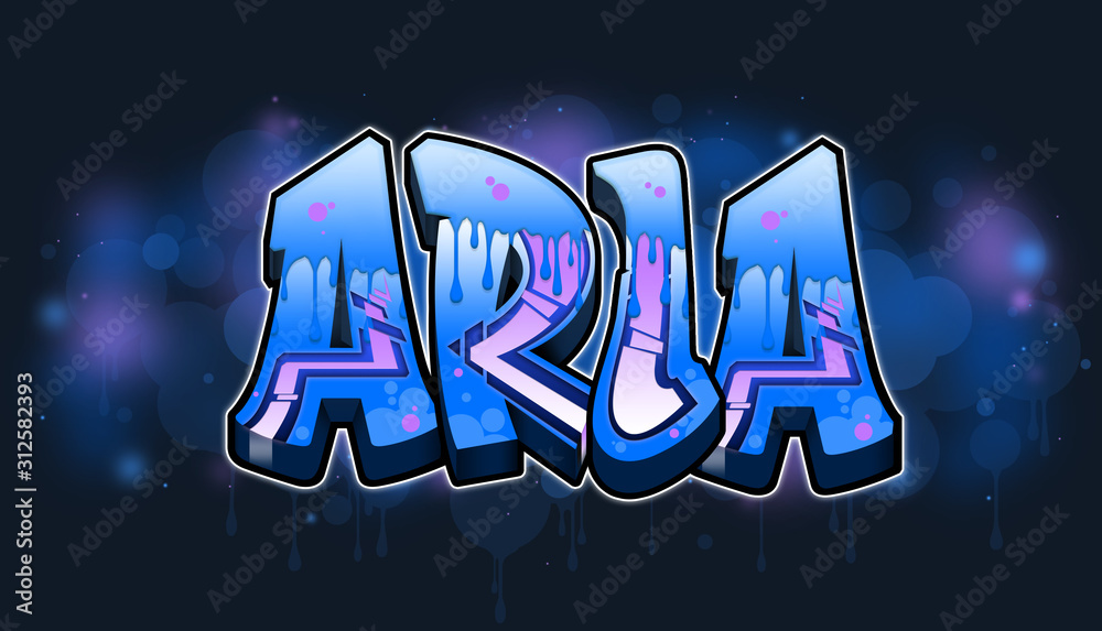 Graffiti Name Aria Stock Illustration | Adobe Stock