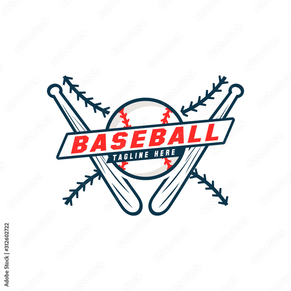 Baseball Logo Design Vector Template Stock Vector | Adobe Stock