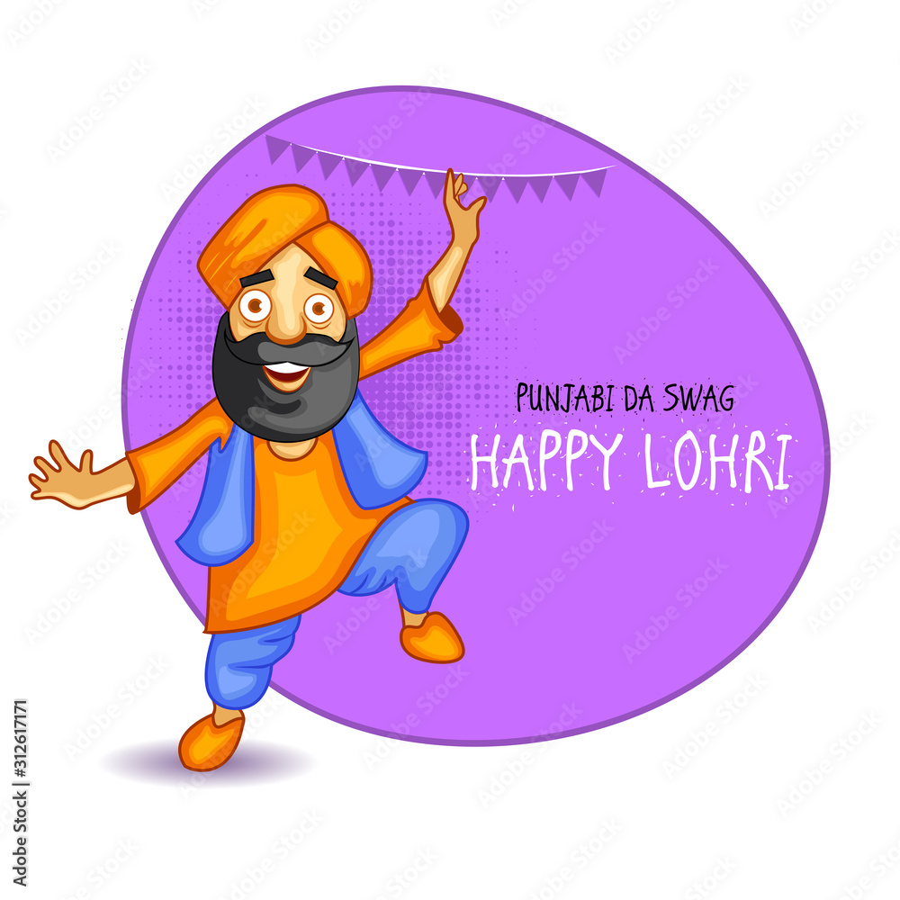 Happy Lohri. Easy to edit vector illustration on festival of Punjab png ...