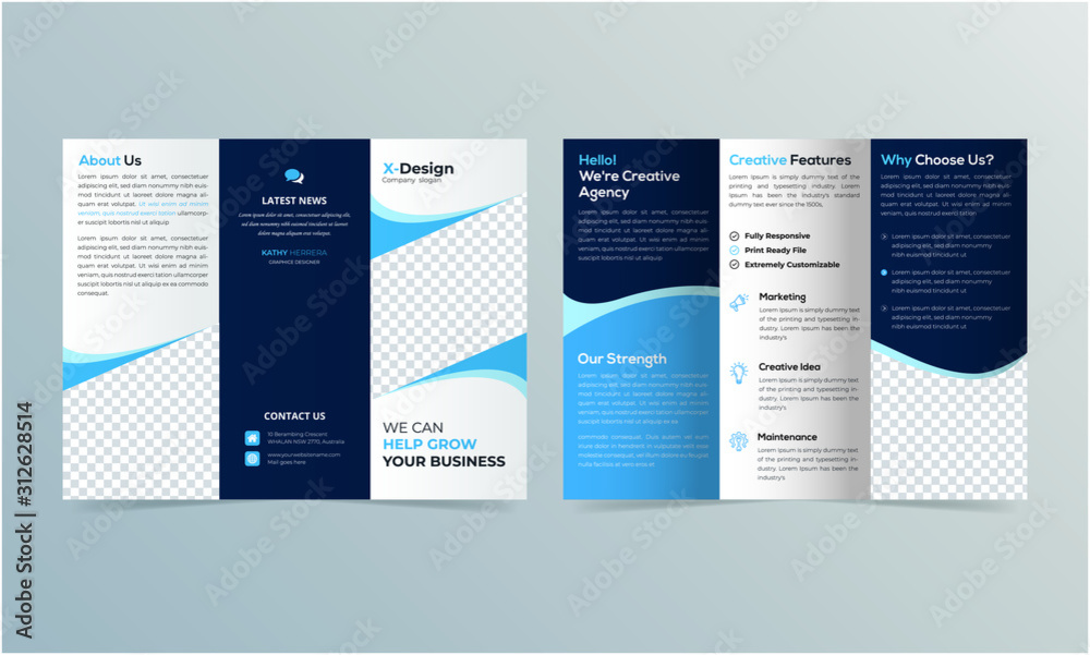 Corporate tri-fold brochure template layout design Stock Vector | Adobe ...