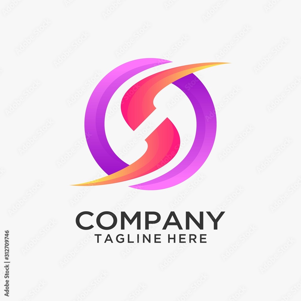 Letter S business logo in circle design Stock Vector | Adobe Stock